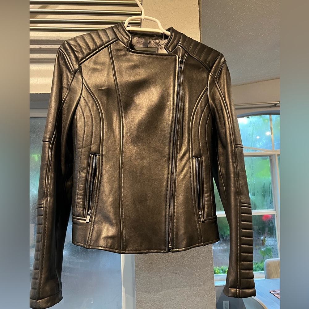 Black Rivet Leather Jacket - Gem